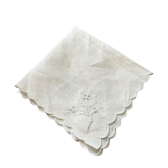 Accessories | White Embroidered Ladies Handkerchief 1x10 Floral ...